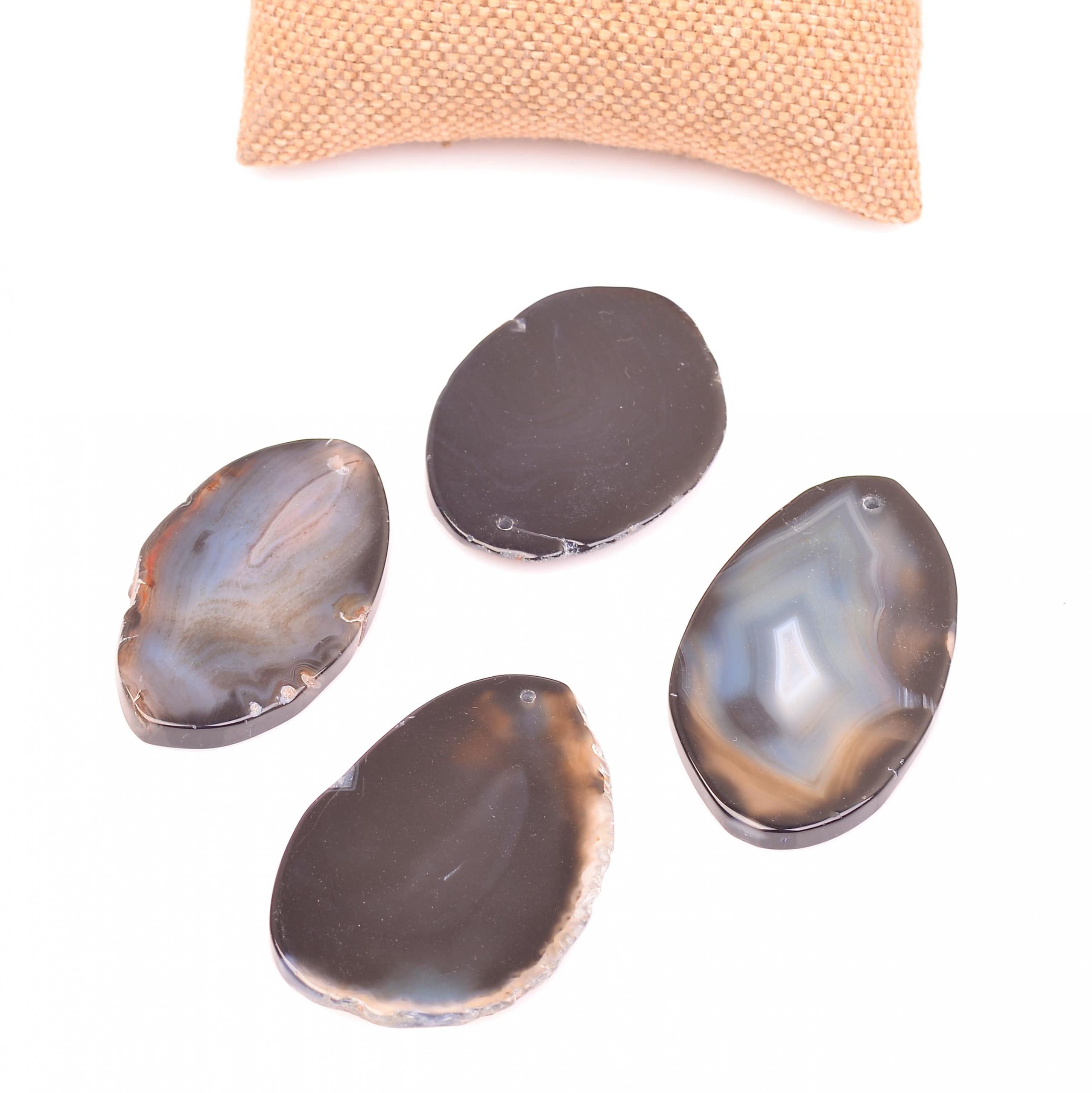 Siyah Akik Taşı Dilim Kütle - Taş Sandığı