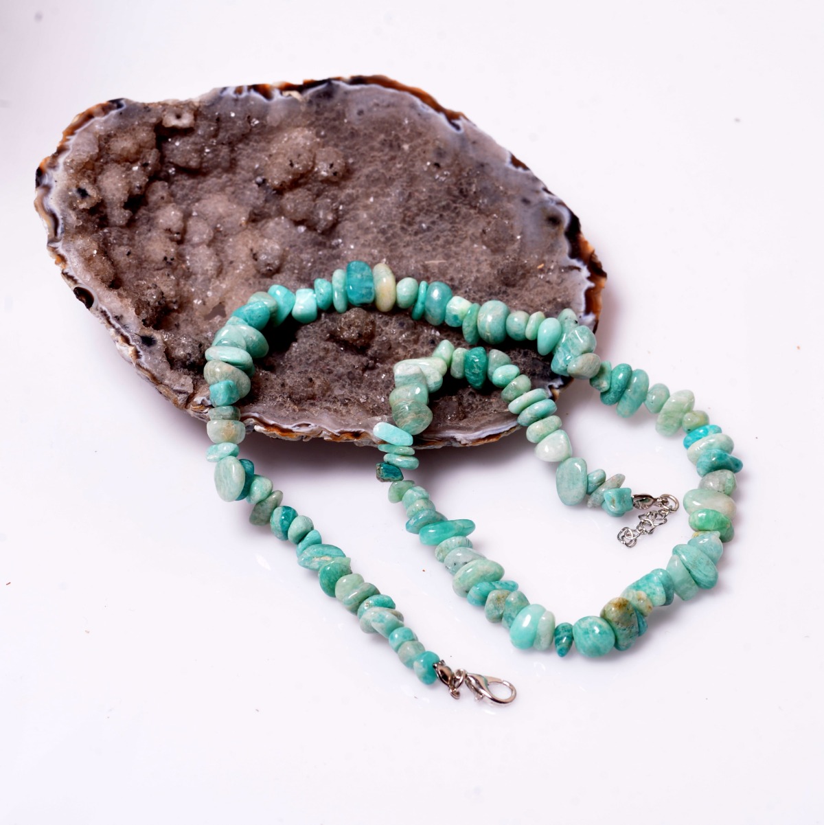 Amazonit Taşı Şekilsiz Kolye